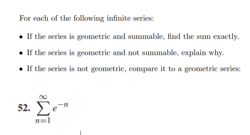Solved For each of the following infinite series: If the | Chegg.com