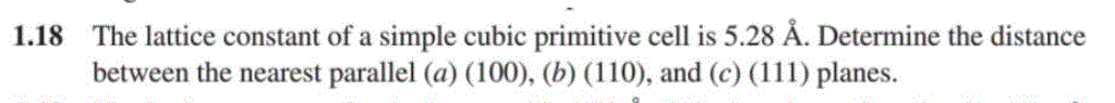 Solved The lattice constant of a simple cubic primitive cell | Chegg.com