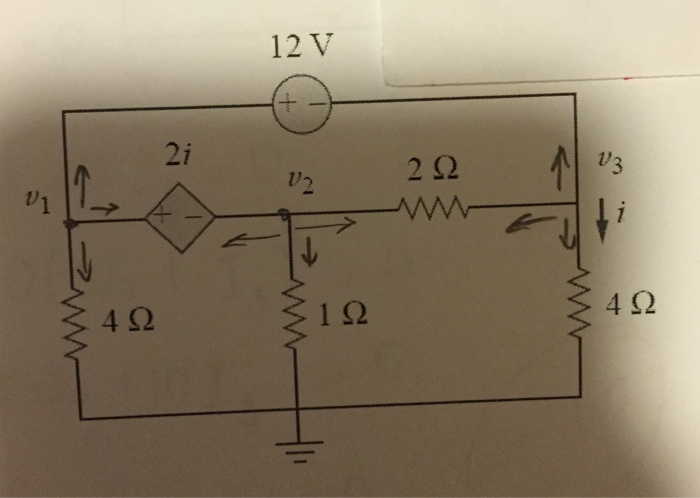 Solved Using Nodal analysis, determine the value of V1, V2, | Chegg.com