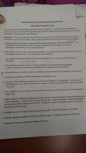 Solved f these is an Inventoriable Items versus | Chegg.com