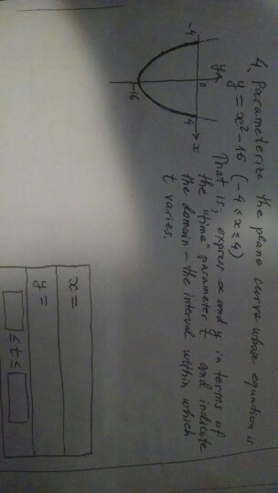 Solved Parameterize the plane curve whose equation is y = | Chegg.com