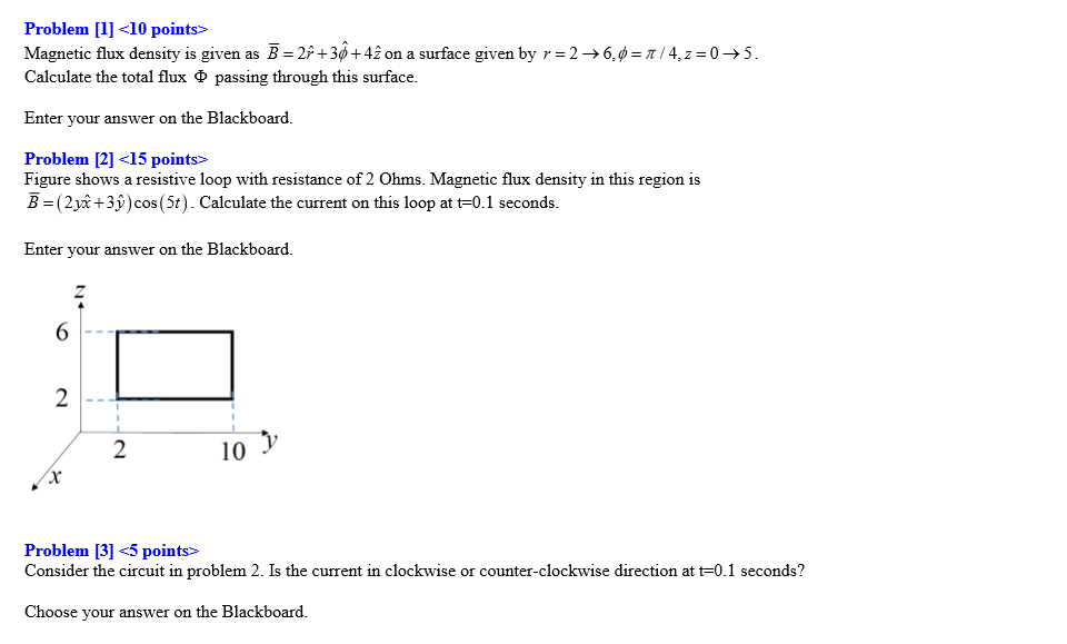 Solved Problem [] Magnetic flux density is given | Chegg.com
