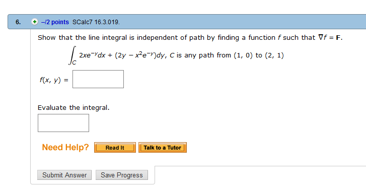 Solved Show that the line integral is independent of path by | Chegg.com