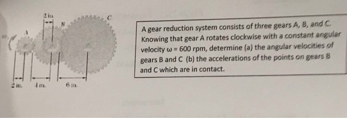 Solved A gear reduction system consists of three gears A, | Chegg.com