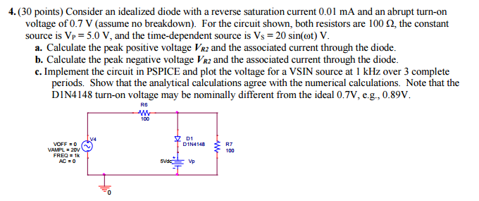 Solved Consider an idealized diode with a reverse saturation | Chegg.com