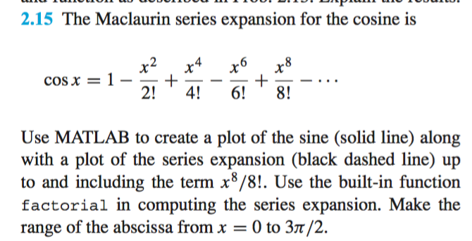 Solved The Maclaurin series expansion for the cosine cos x | Chegg.com