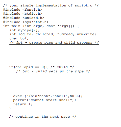 Solved 5. [20 pointsl IPC and pipes -fifo If you ever used | Chegg.com