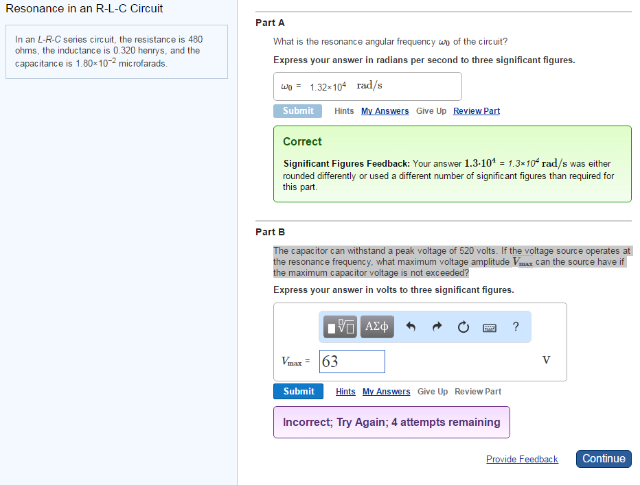 Solved In an L-R-C series circuit the resistance is 480 | Chegg.com