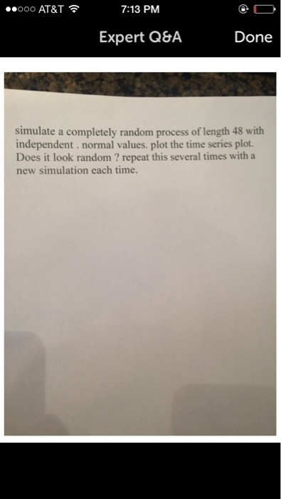 Solved simulate a completely random process of length 48 | Chegg.com