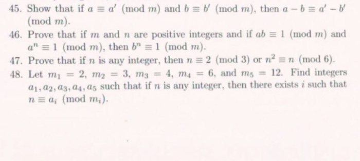 Solved Show that if a = a' (mod to) and b = b' (mod m), then | Chegg.com