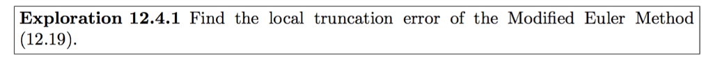 Solved Exploration 12 4 1 Find The Local Truncation Error Of