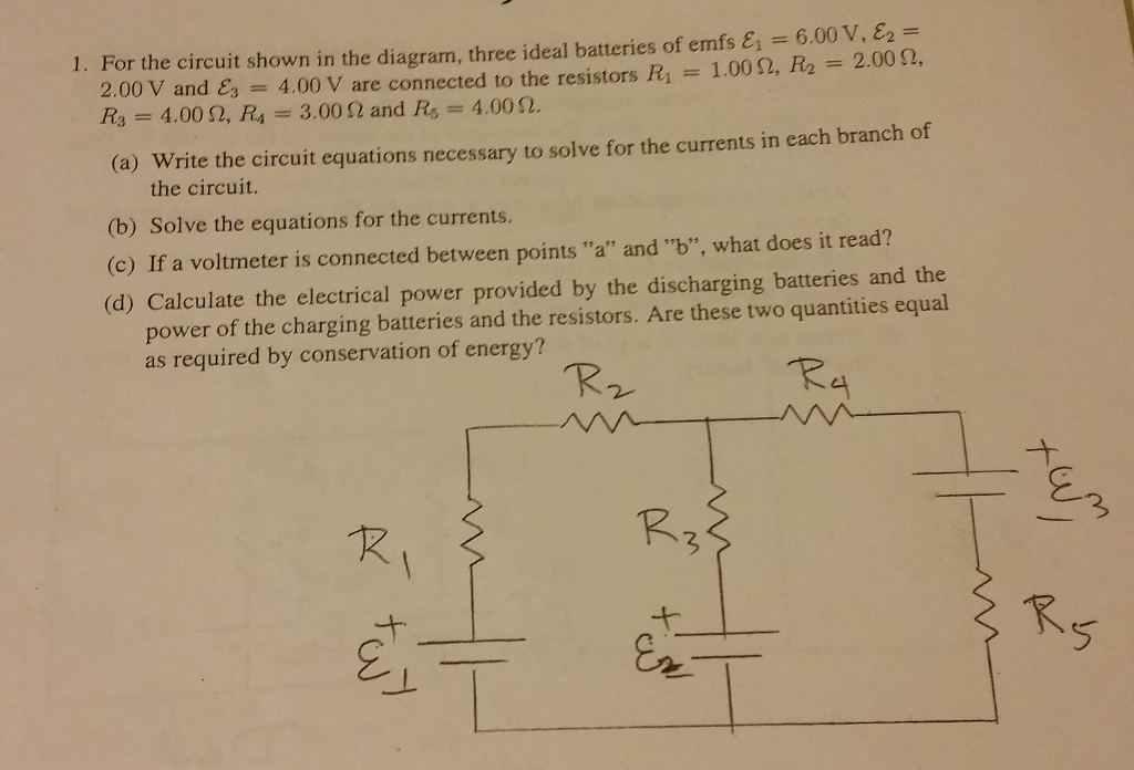 Solved For the circuit shown in the diagram, three ideal | Chegg.com