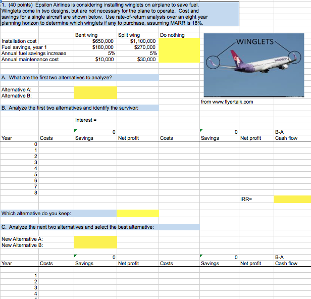 Solved (subject engineering economy) USE EXCEL | Chegg.com