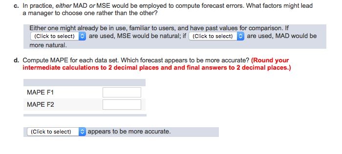 Solved Two different forecasting techniques (F1 and F2) were | Chegg.com