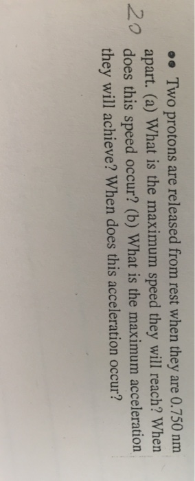 Solved Two protons are released from rest when they are | Chegg.com