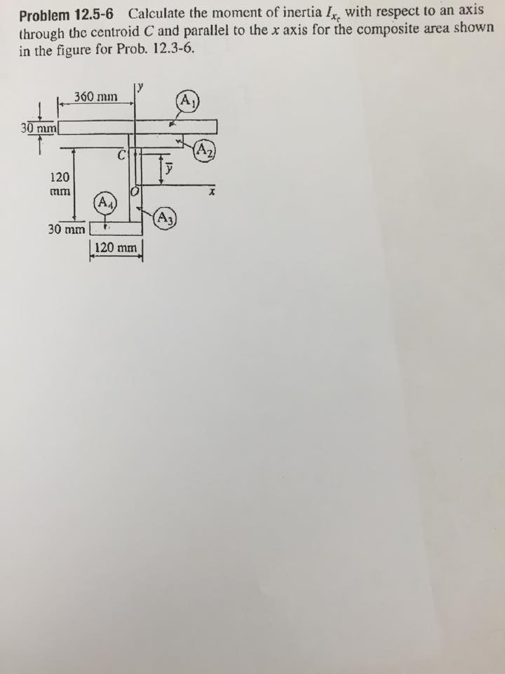 Solved calculate the moment of inertia Ix with respect to an | Chegg.com