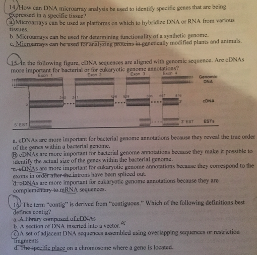Solved How can DNA microarray analysis be used to identify | Chegg.com