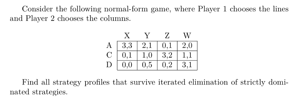 Solved Consider the following normal-form game, where Player | Chegg.com