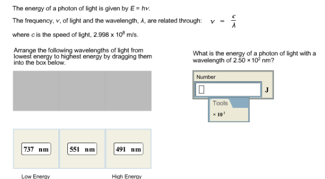 Solved The energy of a photon of light is given by E = hv. | Chegg.com