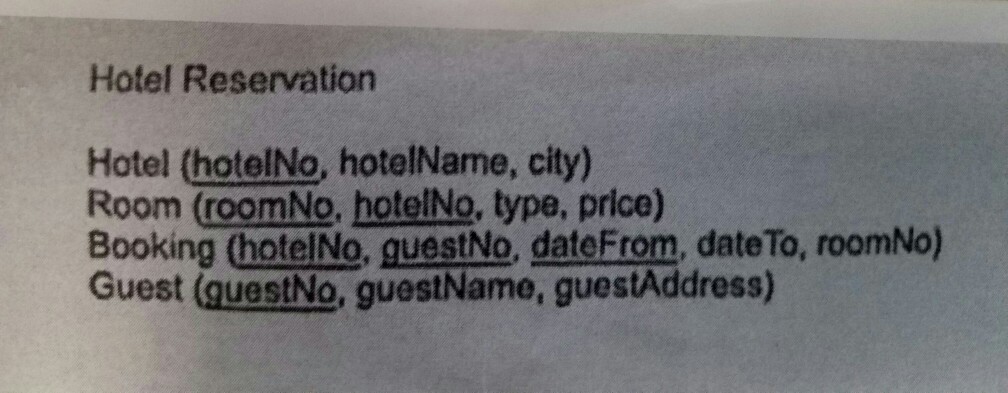 Solved 9. (HotelReservation database) Write a query to list | Chegg.com