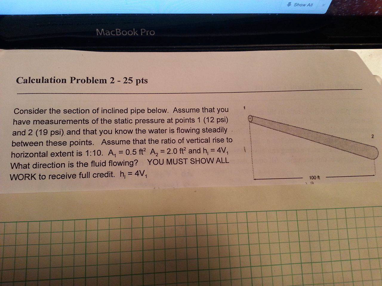 Solved Consider the section of incline pipe below. Assume | Chegg.com