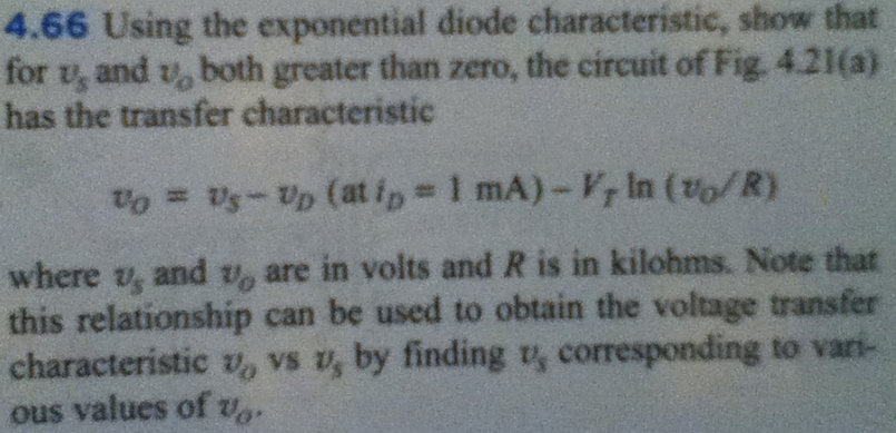 Solved Using the exponential diode characteristic, show that | Chegg.com