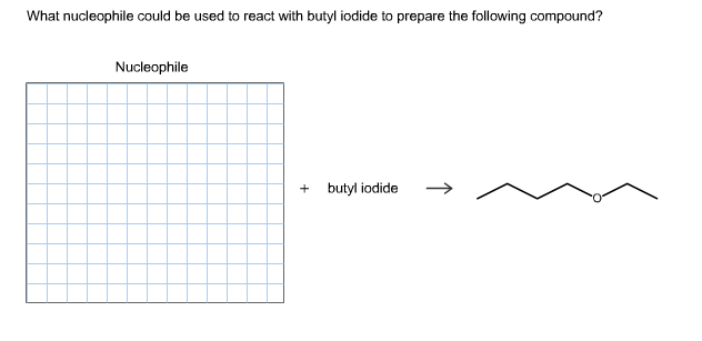 Solved What nucleophile could be used to react with butyl | Chegg.com