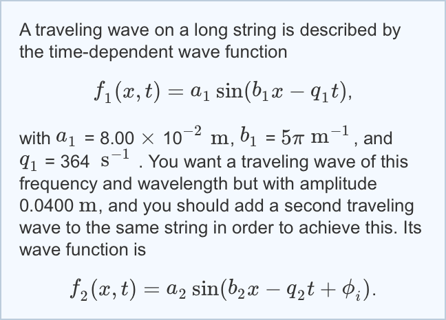 Solved A traveling wave on a long string is described by the | Chegg.com