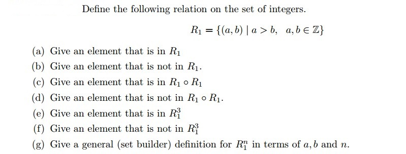 Solved Define the following relation on the set of integers. | Chegg.com