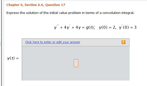 Solved Express the solution of the initial value problem in | Chegg.com