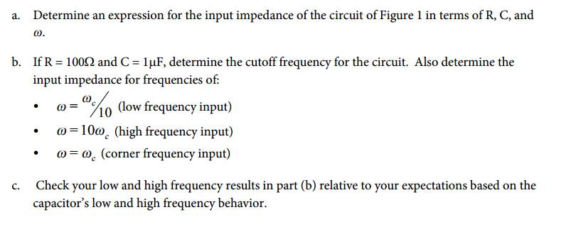 Solved Determine an expression for the input impedance of | Chegg.com
