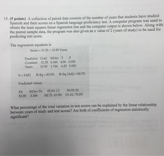 Solved A collection of paired data consists of the number of | Chegg.com