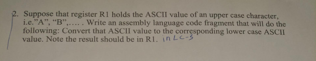 Suppose that register R1 holds the ASCII value of an | Chegg.com