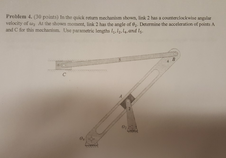 Solved Problem 4. (30 points) In the quick return mechanism | Chegg.com