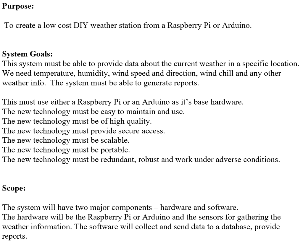 Solved To create a low-cost DIY weather station from a | Chegg.com