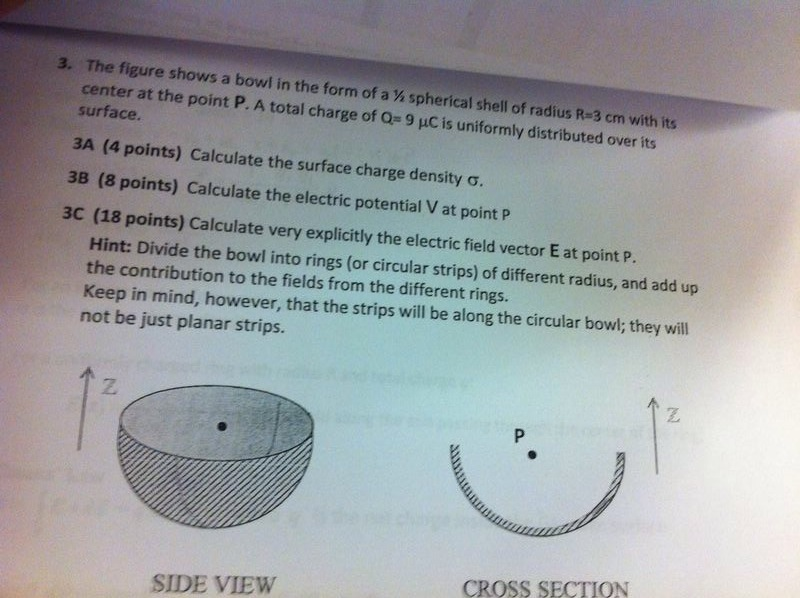 the figure shows a bowl in the form of a half | Chegg.com