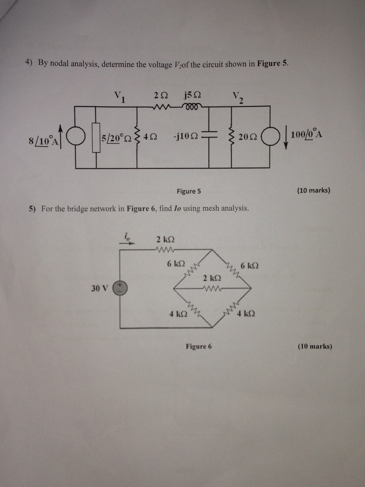 Solved By Nodal Analysis Determine The Voltage V2 Of The 