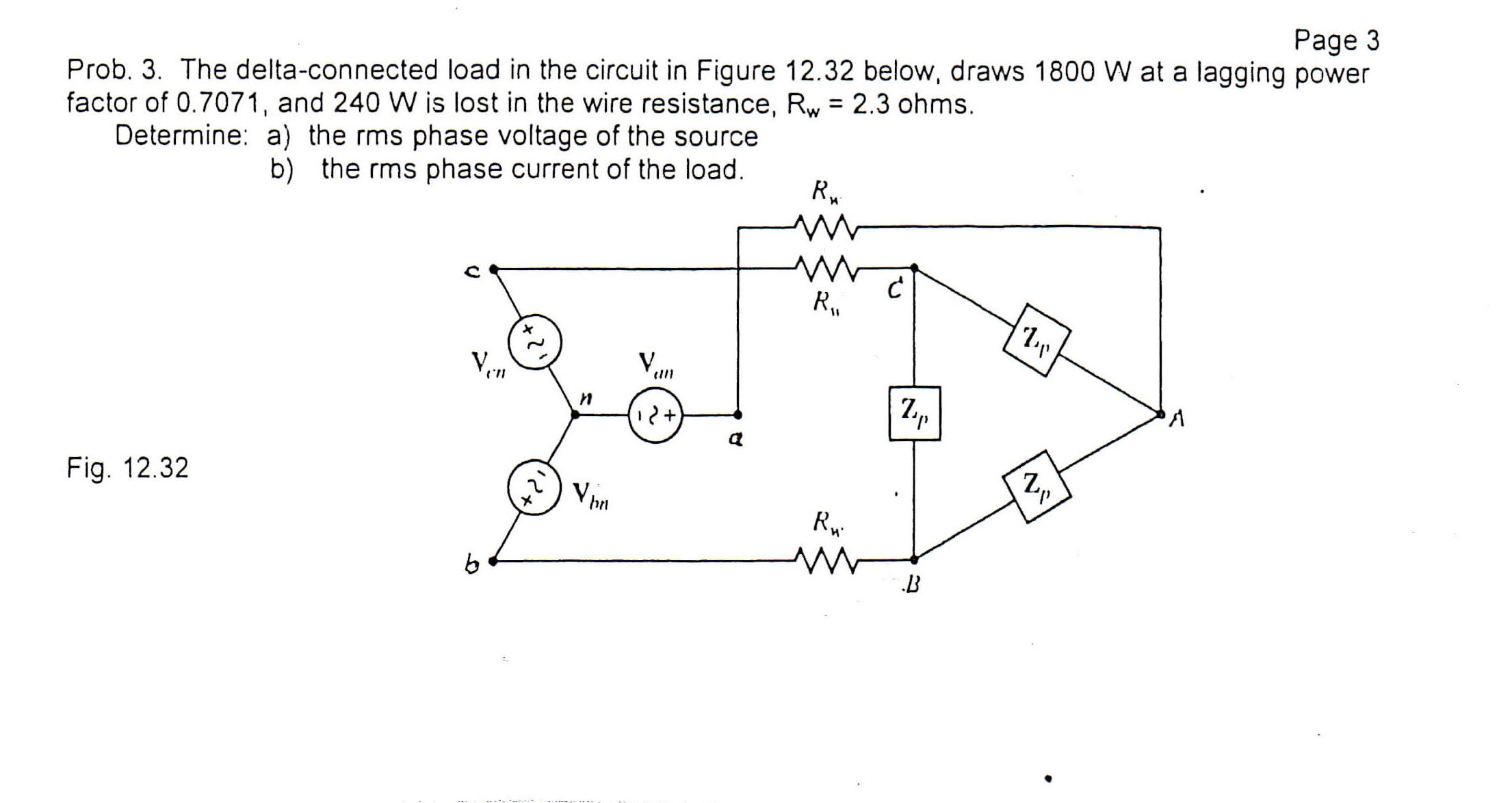 Solved A composite load consists of three loads connected in | Chegg.com