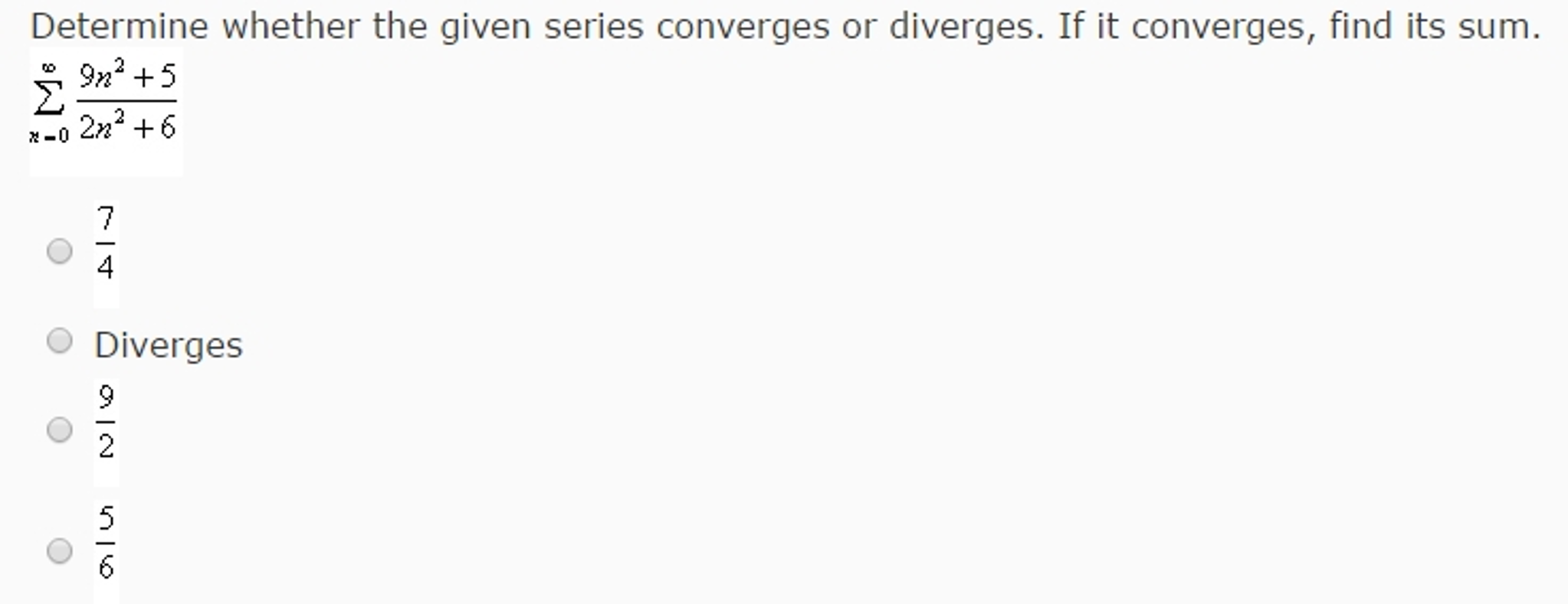 Solved Determine whether the given series converges or | Chegg.com