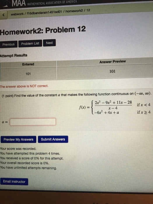 Solved Find the value of the constant a that makes the | Chegg.com