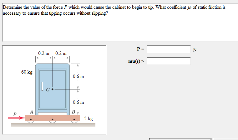 Solved Determine the value of the force P which would cause | Chegg.com