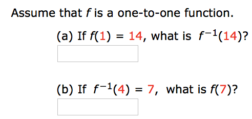 Solved Assume that f is a one-to-one function. (a) If f(1) | Chegg.com