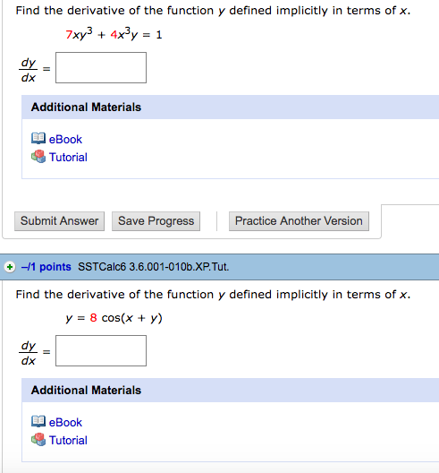 Solved Find the derivative of the function y defined | Chegg.com