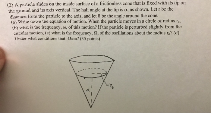 Solved A particle slides on the inside surface of a | Chegg.com