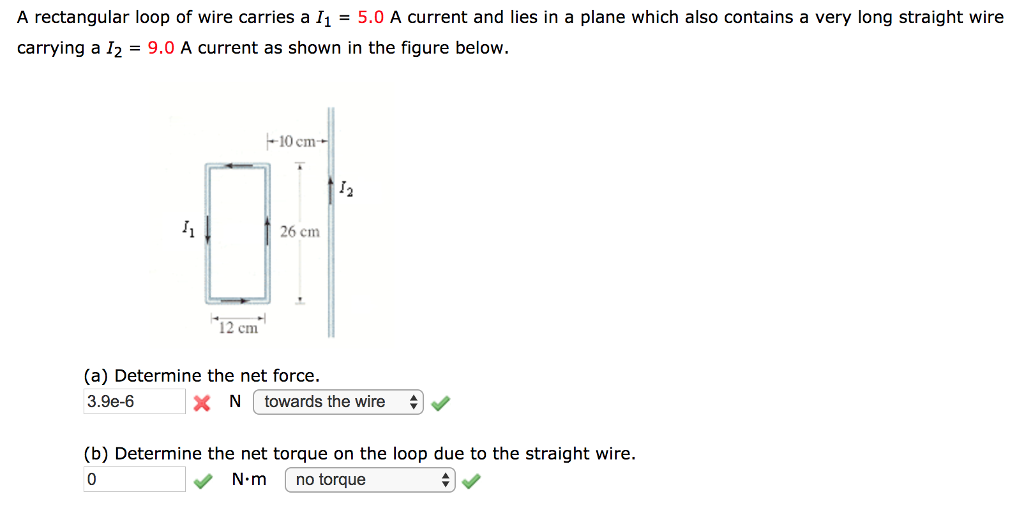 Solved A Rectangular Loop Of Wire Carries A I1 50 A 