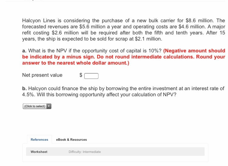 Solved Halcyon Lines is considering the purchase of a new | Chegg.com