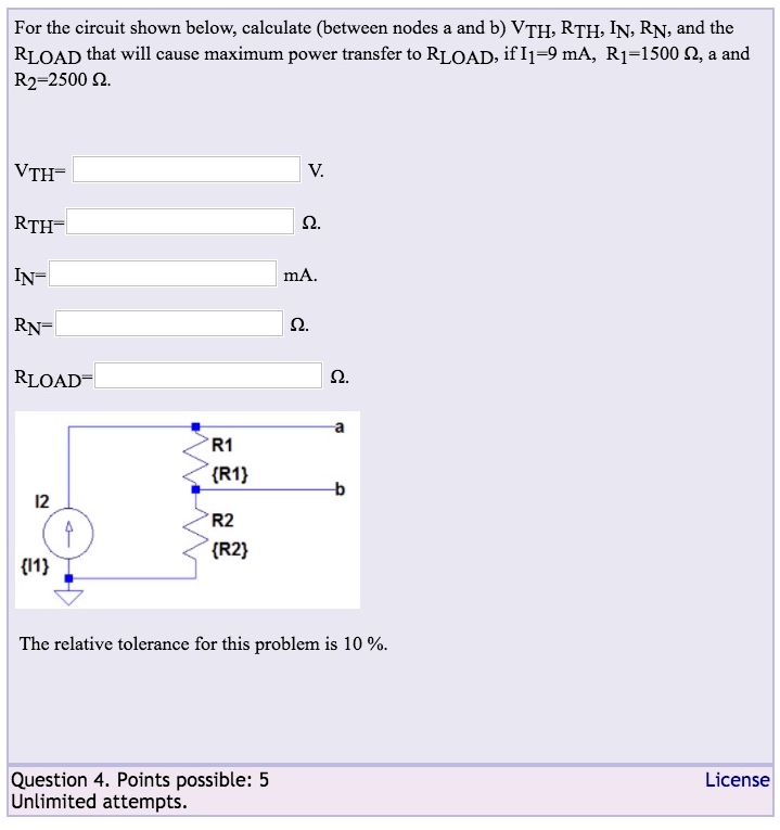 Solved For the circuit shown below, calculate (between nodes | Chegg.com