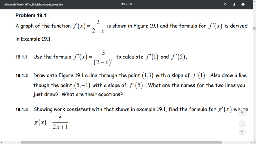 Solved Microsoft Word - MTH 251_lab_manual_cover.doc 33/178 | Chegg.com