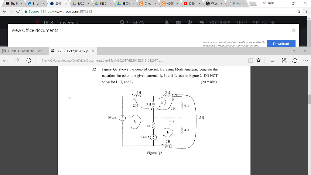 Solved Secure https://wwww.thecn.com/2872992 View Office | Chegg.com