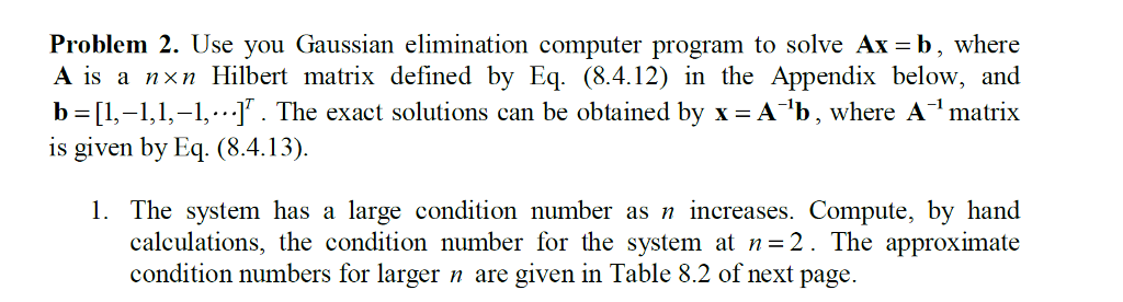 Solved Problem 2. Use you Gaussian elimination computer | Chegg.com